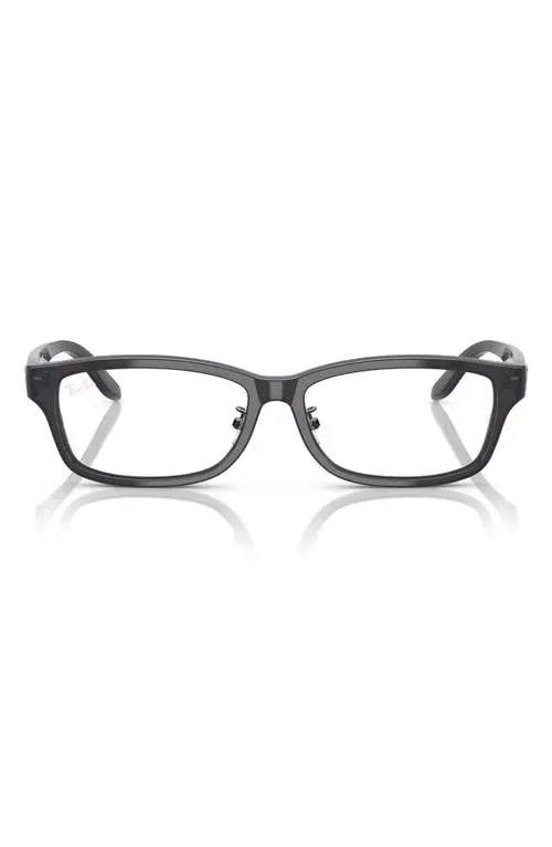 Ray-ban 57mm Rectangular Eyeglasses - Dark Grey