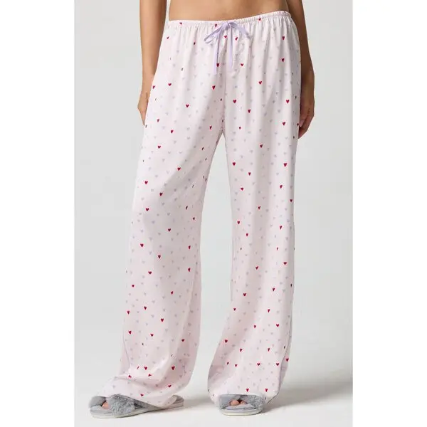 FLORENCE BY MILLS Bow Satin Pajama Pants - Multi Heart