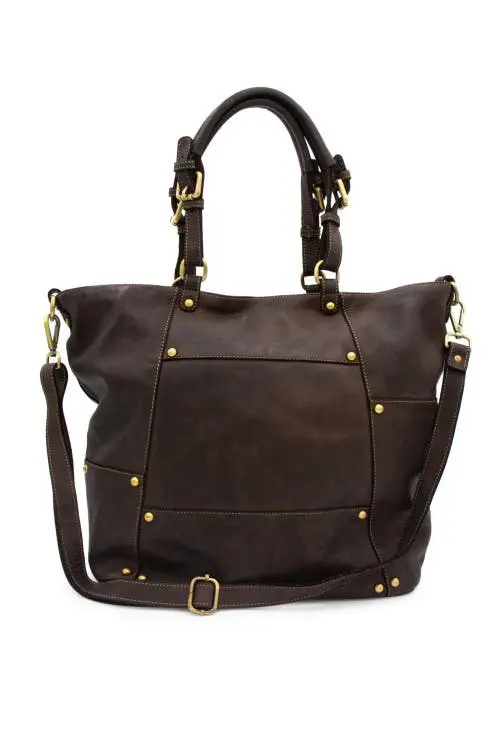 BOLSA NOVA Nora Patchwork Tote - Chocolate