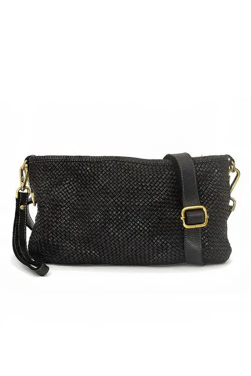 BOLSA NOVA Laura Woven Crossbody - Black