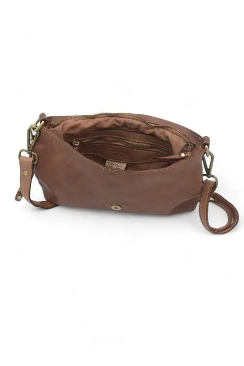 BOLSA NOVA Aria Envelope Crossbody Bag - Cognac