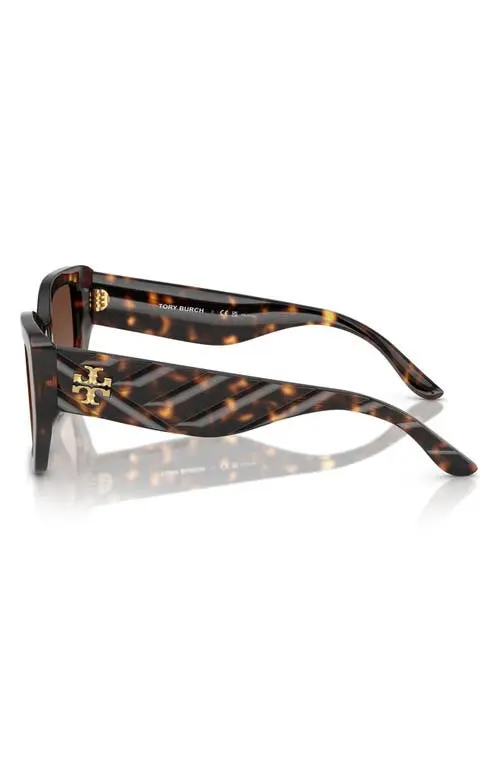 Tory Burch 53mm Irregular Polarized Sunglasses