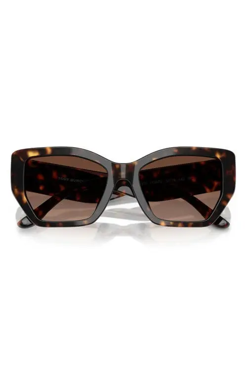 Tory Burch 53mm Irregular Polarized Sunglasses