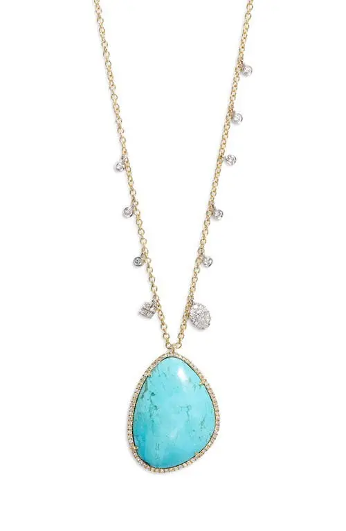 Meira T Turquoise And Diamond Pendant Necklace - Yellow