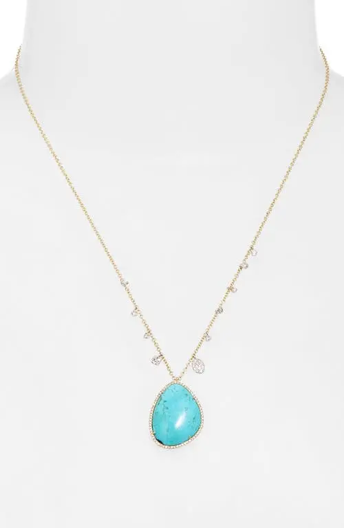 Meira T Turquoise And Diamond Pendant Necklace