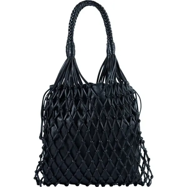 ADRIANA CASTRO La Red Mesh Leather Bag - Black