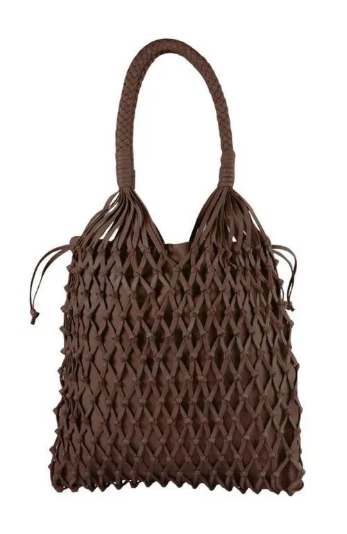 ADRIANA CASTRO La Red Mesh Leather Bag - Brown