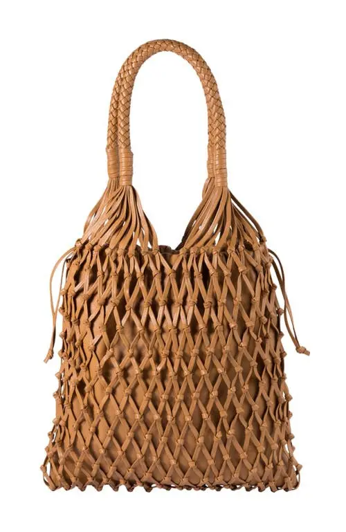 ADRIANA CASTRO La Red Mesh Leather Bag - Tan