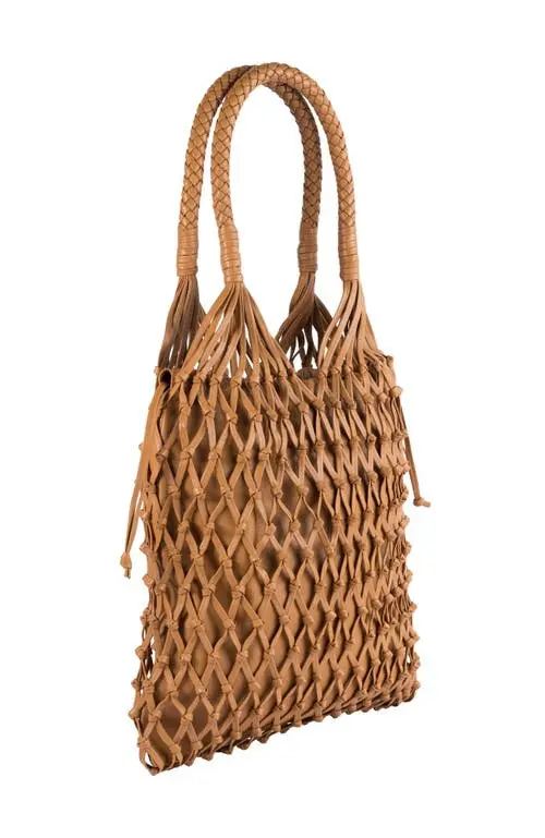 ADRIANA CASTRO La Red Mesh Leather Bag - Tan