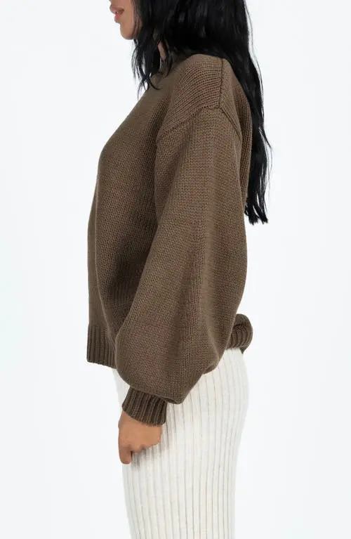 Princess Polly Harmony Balloon Sleeve Sweater - Brown