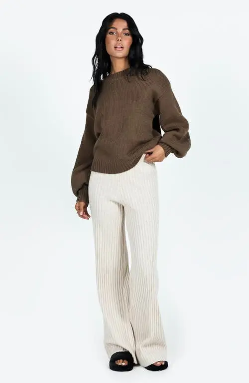 Princess Polly Harmony Balloon Sleeve Sweater - Brown