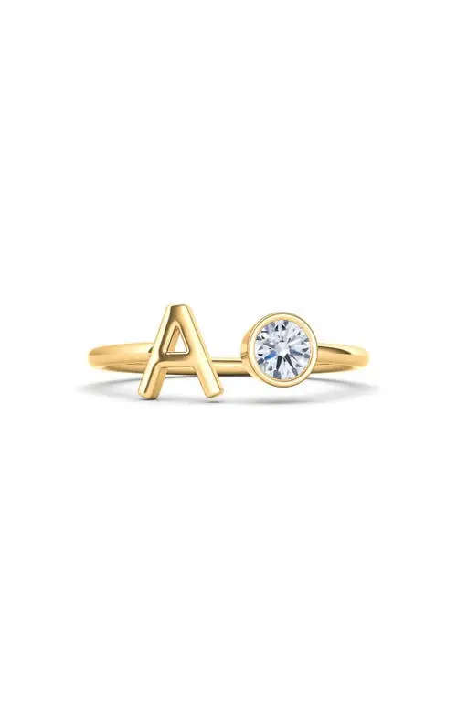 HAUTECARAT Lab Grown Diamond Letter Ring - 18k Yellow Gold - A