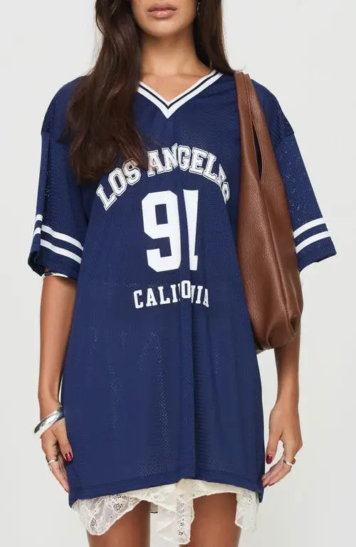 Princess Polly Michail Relaxed Fit Jersey Minidress In Navy - 57% Off |  Editorialist