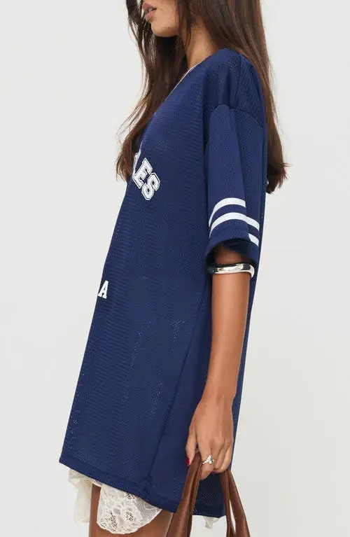 Princess Polly Michail Relaxed Fit Jersey Minidress In Navy - 57% Off |  Editorialist