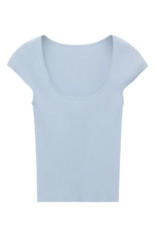 Mango Short Sleeve Ribbed Sweater