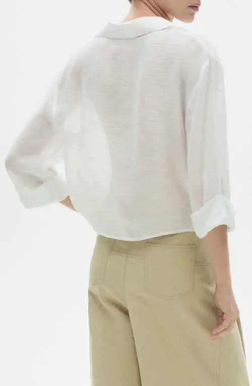 Mango Flare Sleeve Button-up Top - Off White