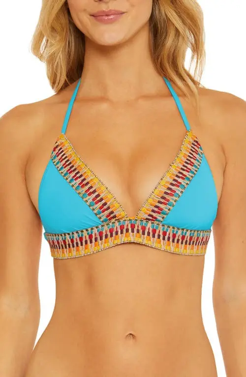 BECCA By Rebecca Virtue Delilah Triangle Bikini Top - Crystal Seas