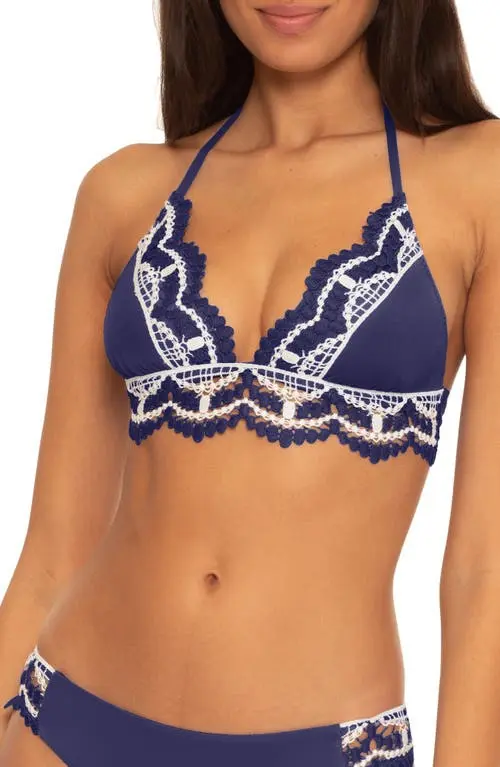 BECCA By Rebecca Virtue Delilah Triangle Bikini Top - Navy