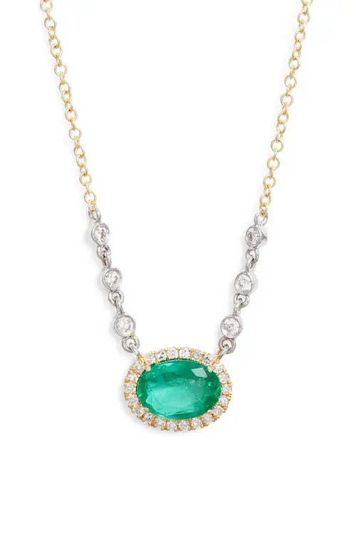 Meira T Emerald And Diamond Pendant Necklace - Yellow