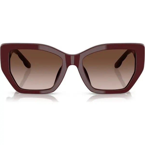 Tory Burch 53mm Irregular Sunglasses - Brown Grad