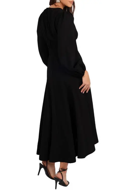 PETAL & PUP Ginnee Long Sleeve Cutout Midi Dress