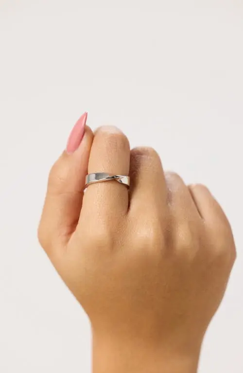 ANA LUISA Rhodium-plated Twist Band Ring - Silver