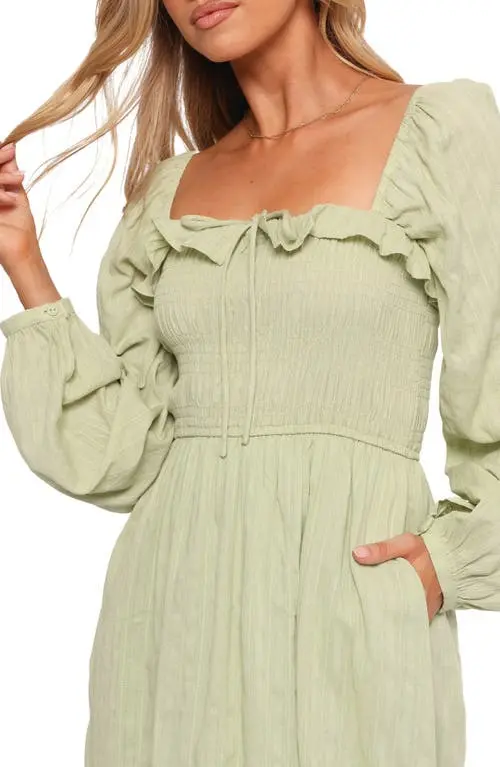PETAL & PUP Ophelia Long Sleeve Cotton Midi Dress