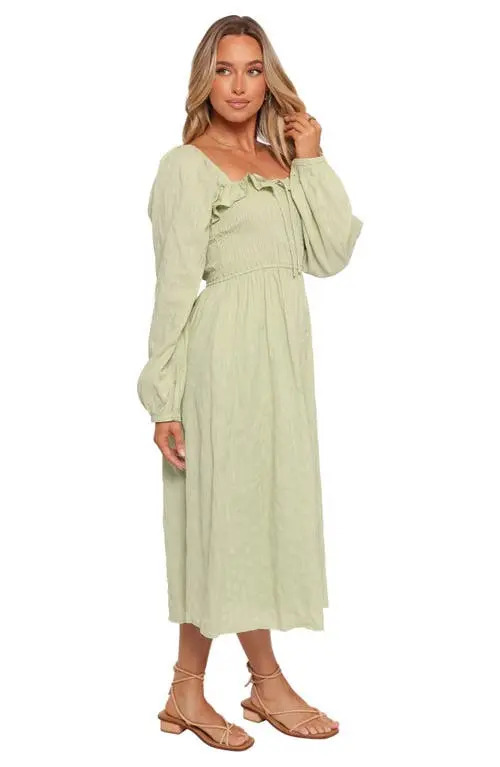 PETAL & PUP Ophelia Long Sleeve Cotton Midi Dress