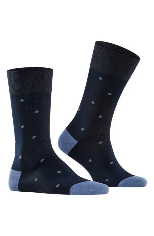 Falke Polka Dot Crew Socks - Dark Navy