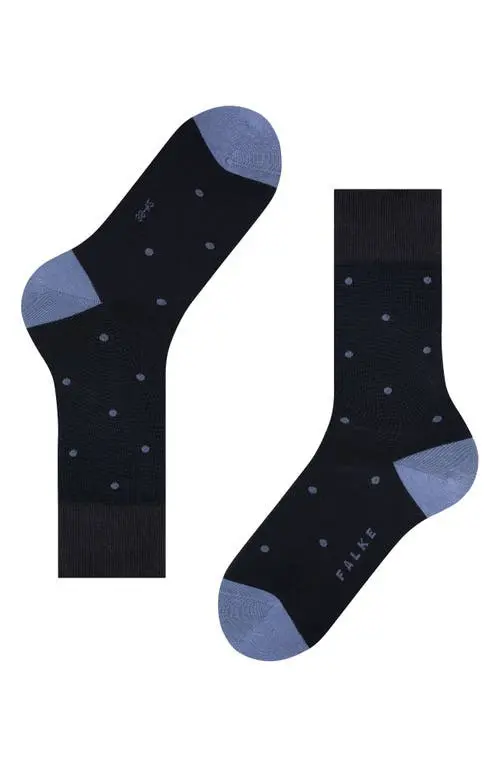 Falke Polka Dot Crew Socks - Dark Navy