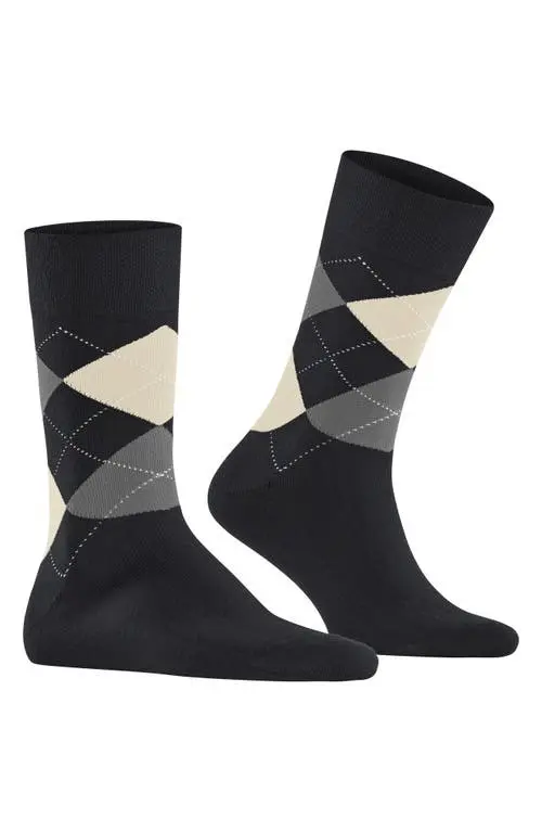 Falke Sensitive Argyle Crew Socks - Black