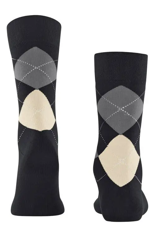Falke Sensitive Argyle Crew Socks - Black