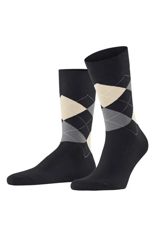 Falke Sensitive Argyle Crew Socks - Black