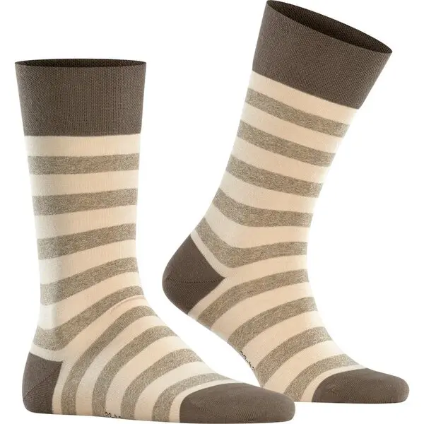 Falke Sensitive Mapped Line Crew Socks - Clay