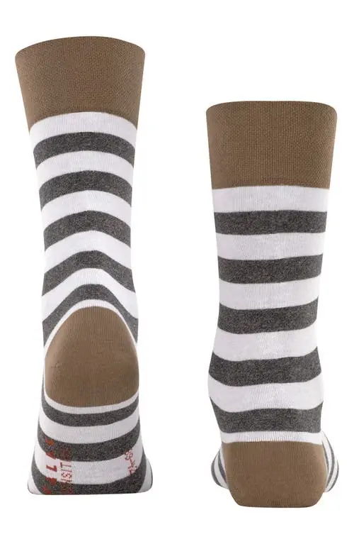 Falke Sensitive Mapped Line Crew Socks - Pebble