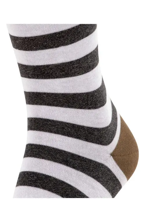 Falke Sensitive Mapped Line Crew Socks - Pebble