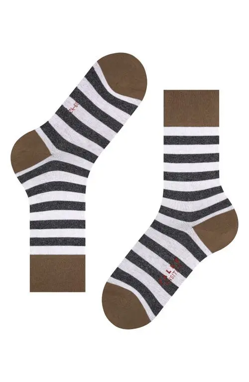 Falke Sensitive Mapped Line Crew Socks - Pebble