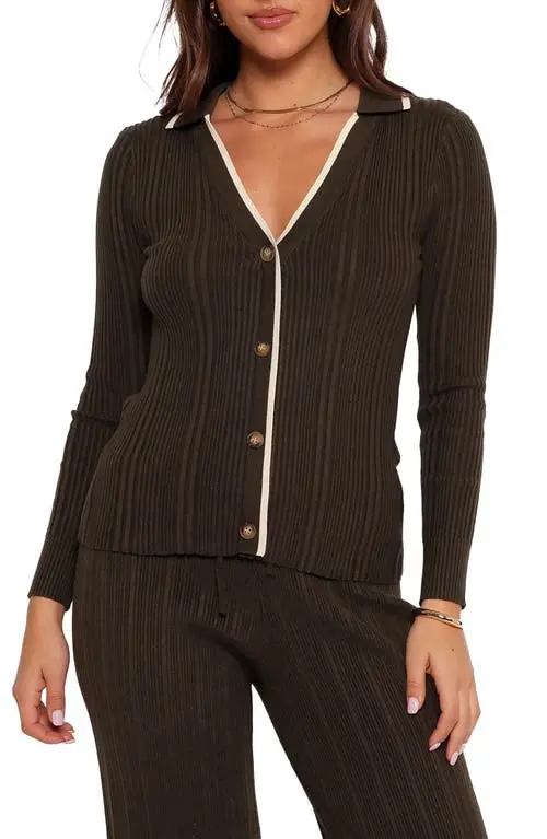 PETAL & PUP Alondra Ribbed Cardigan - Olive
