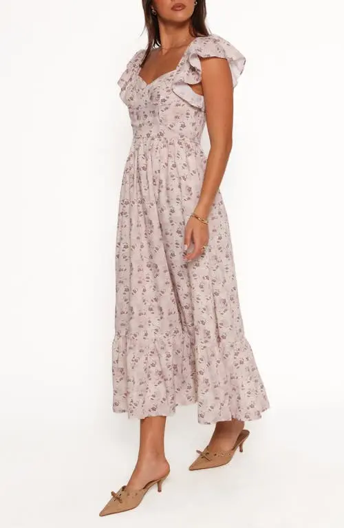 PETAL & PUP Myles Flutter-sleeve Maxi Dress