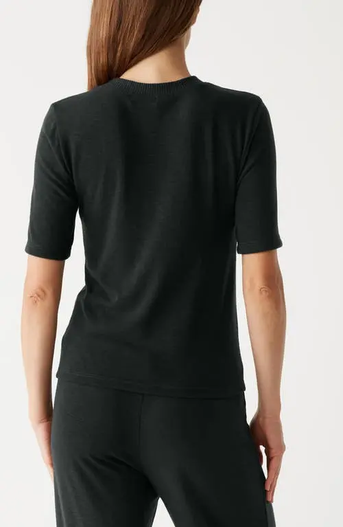 Michael Stars Frankie Crewneck Knit Top - Black