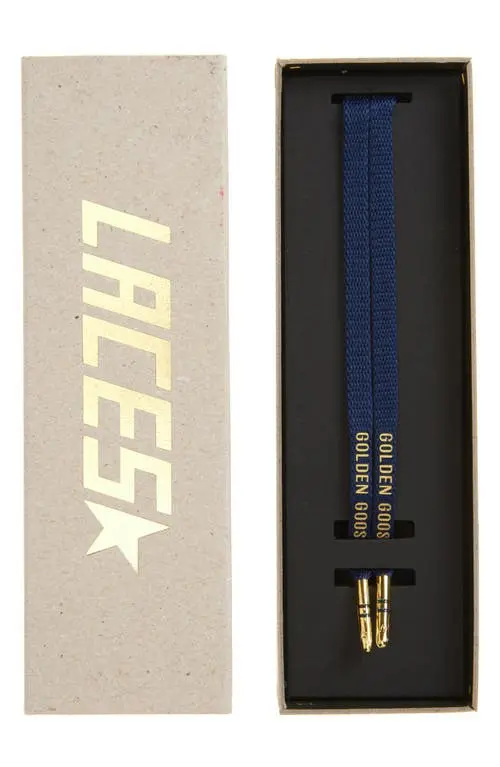 GOLDEN GOOSE Logo Shoelaces - Blu Scuro