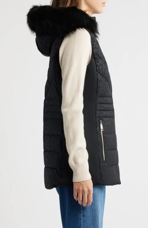 Michael Kors Faux Fur Trim Quilted Vest