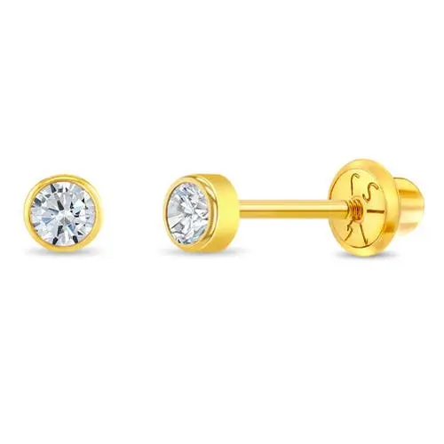 IN SEASON JEWELRY 14k Tiny Cubic Zirconia Stud Earrings - April