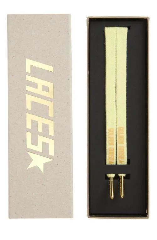 Golden Goose Logo Shoelaces - Beige Brown Leo/ White/ Silver