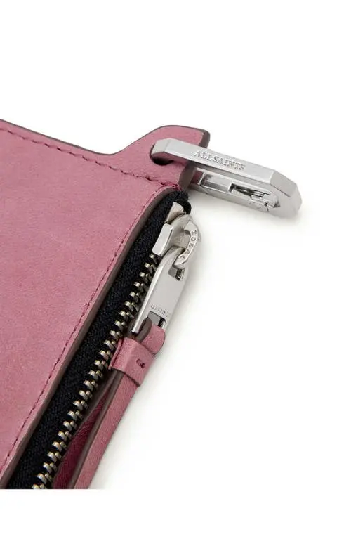 ALLSAINTS Remy Leather Wallet - Raspberry Pink