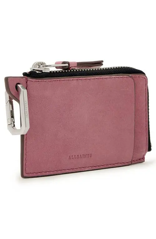 ALLSAINTS Remy Leather Wallet - Raspberry Pink