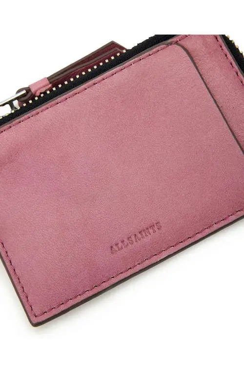 ALLSAINTS Remy Leather Wallet - Raspberry Pink
