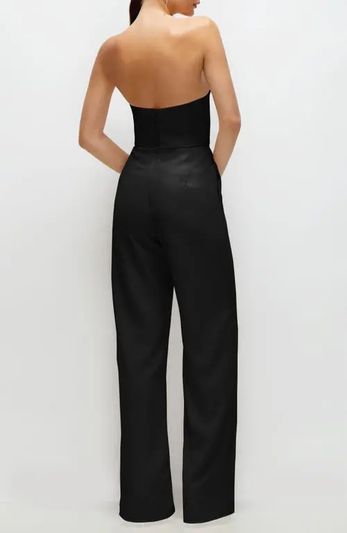 After Six Corset Strapless Wide Leg Jumpsuit - Black