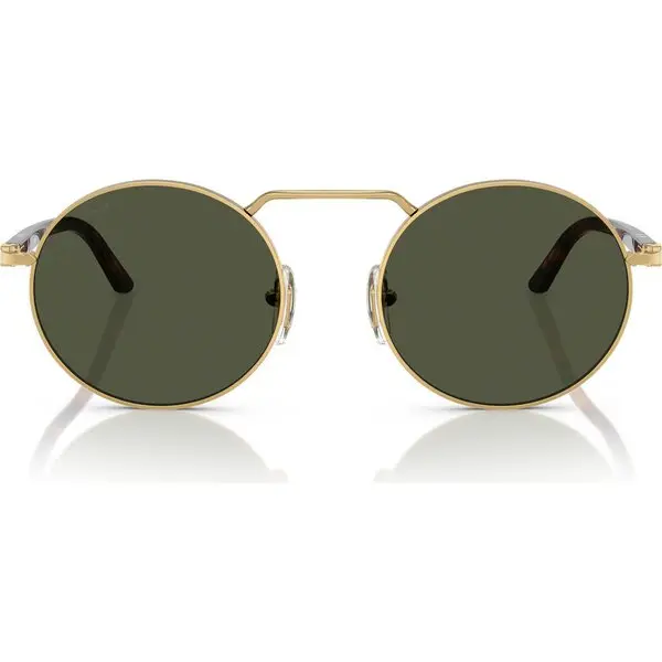 Persol 53mm Polarized Round Sunglasses - Green