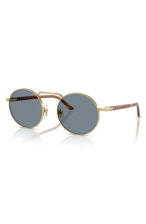 Persol 53mm Polarized Round Sunglasses - Light Blue